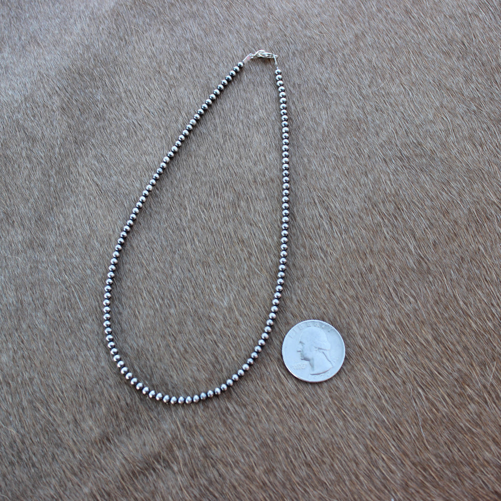 3mm Sterling Silver Pearl Necklace - Made to Order – Double R Pearl Co.